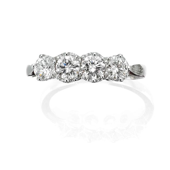 Bonhams : A diamond four-stone ring
