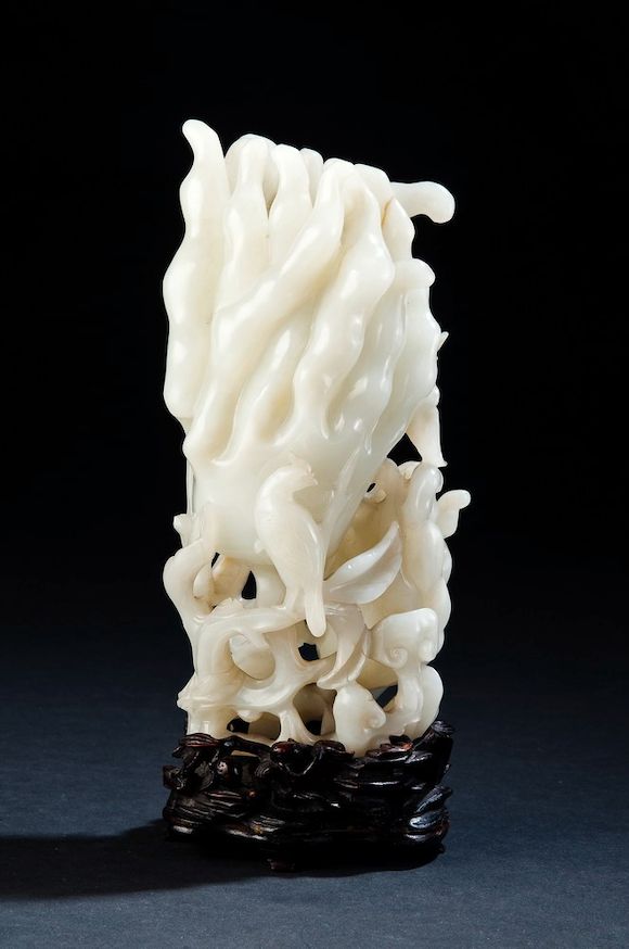 Bonhams : A large white jade 'finger citron' Mid Qing dynasty