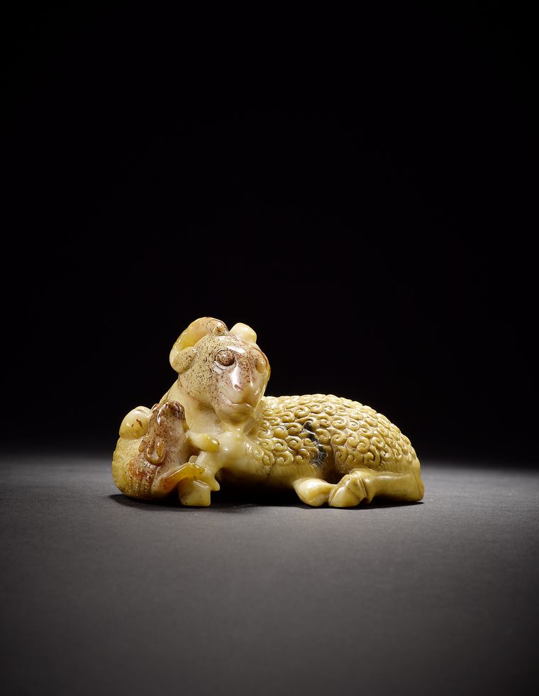 Bonhams : A soapstone 'sheep' carving Late Qing dynasty