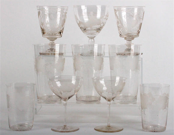 Bonhams A Group Of Engraved Glassware 19th Century And Later