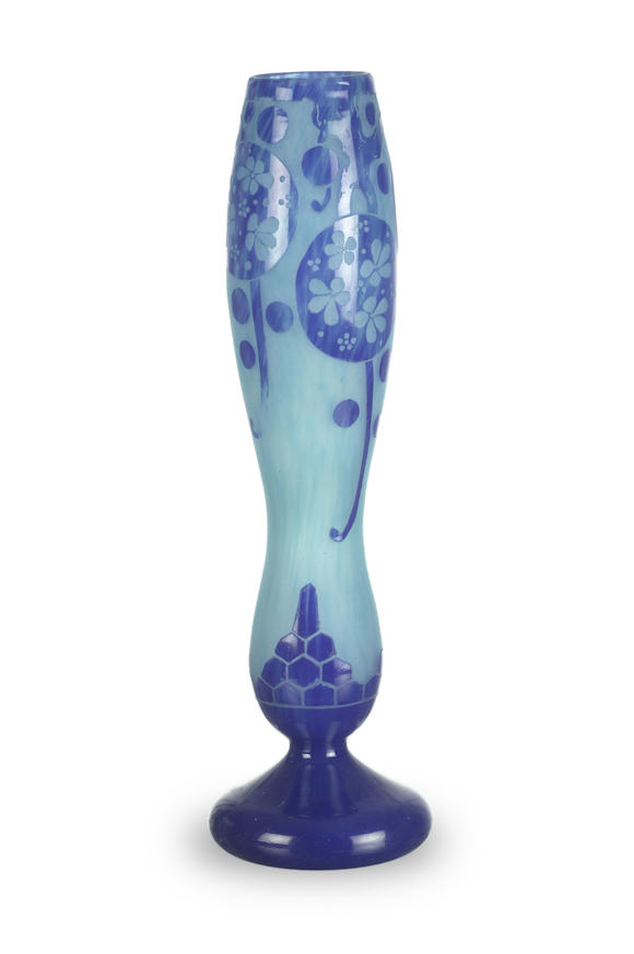 Bonhams A French Two Coloured Cameo Glass Vase