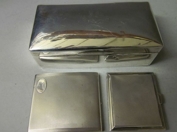 Bonhams : A rectangular cigarette box, London 1914, (3)