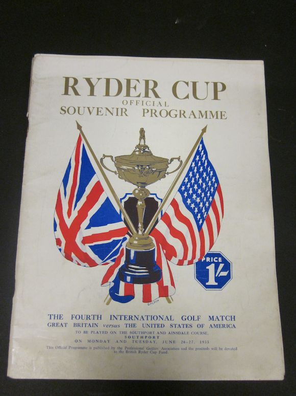 Bonhams : A 1933 Ryder Cup programme (Southport and Ainsdale)