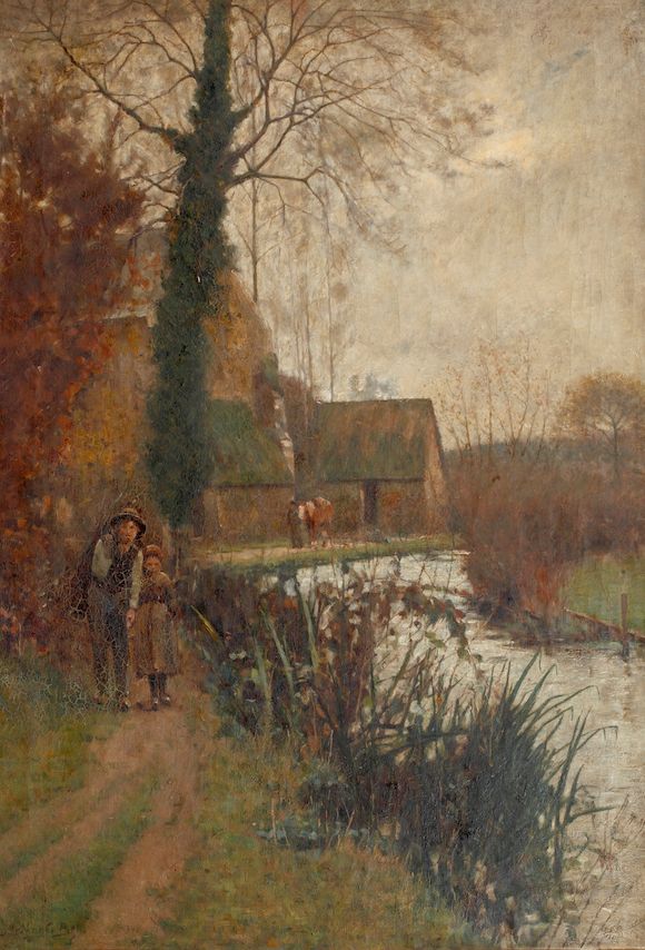 Bonhams : Arthur George Bell (British, 1849-1916) Figures on a ...