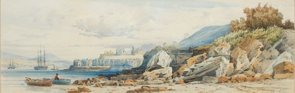 Bonhams : John Callow, R.W.S. (British, 1822-1878) View along the Tyne ...
