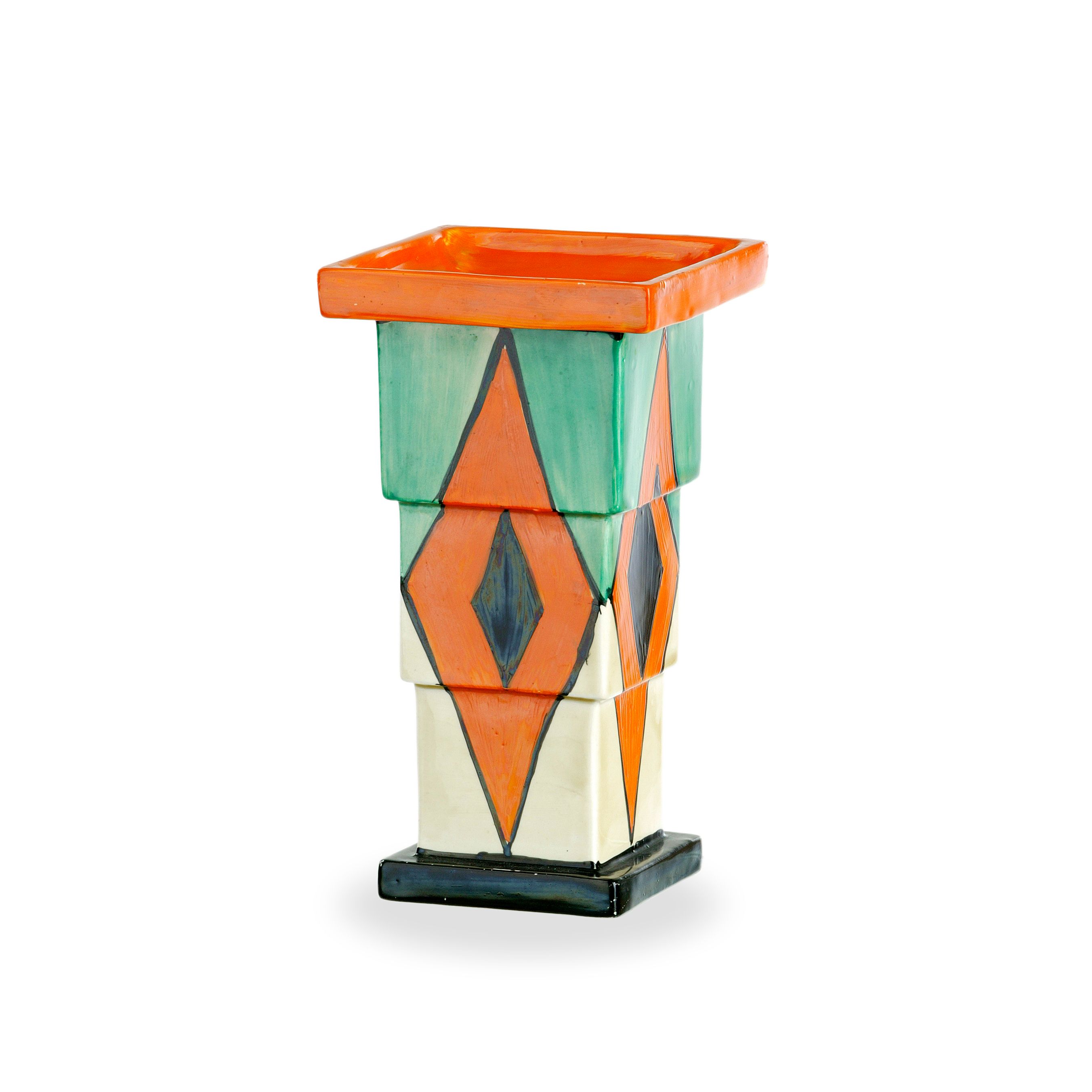 Bonhams : A Clarice Cliff Bizarre vase, in Diamond pattern circa 1930