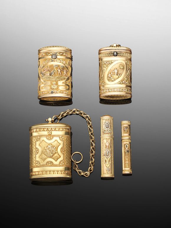 Bonhams : An early 19th century Mexican gold cheroot case, unmarked,