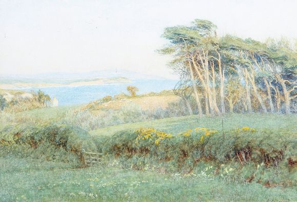 Bonhams : Helen Allingham, RWS (British, 1848-1926) 'Freshwater Bay ...