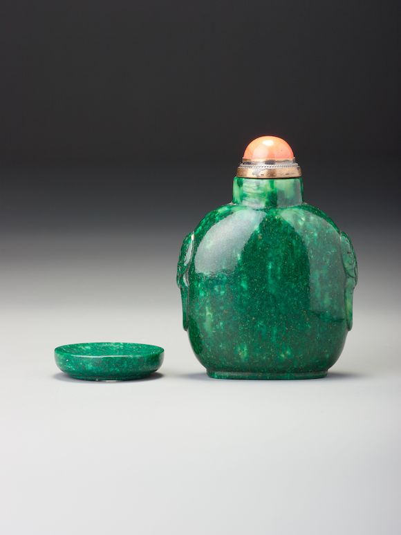 Bonhams : A walrus ivory snuff bottle and dish Attributed to Beijing, possibly Imperial, 1760–1850