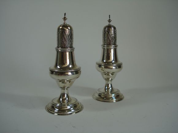 Bonhams : A pair of George III casters By Peter & Anne Bateman, London 1797