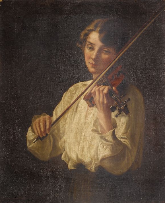 Bonhams : The Violinist by John Newman Holroyd, circa 1925