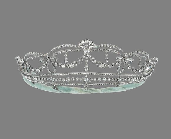 Bonhams : A silver and paste tiara, (illustrated above)