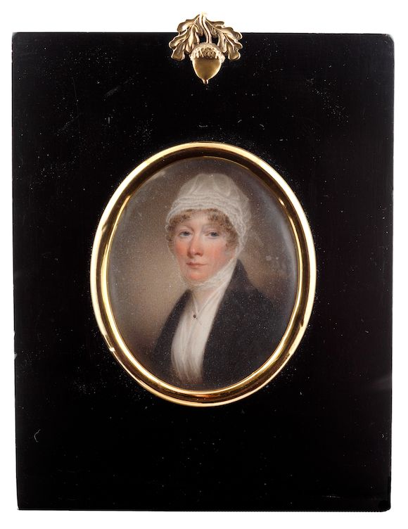 Bonhams : Thomas Hargreaves (British, 1775-1846) A Lady, wearing white ...
