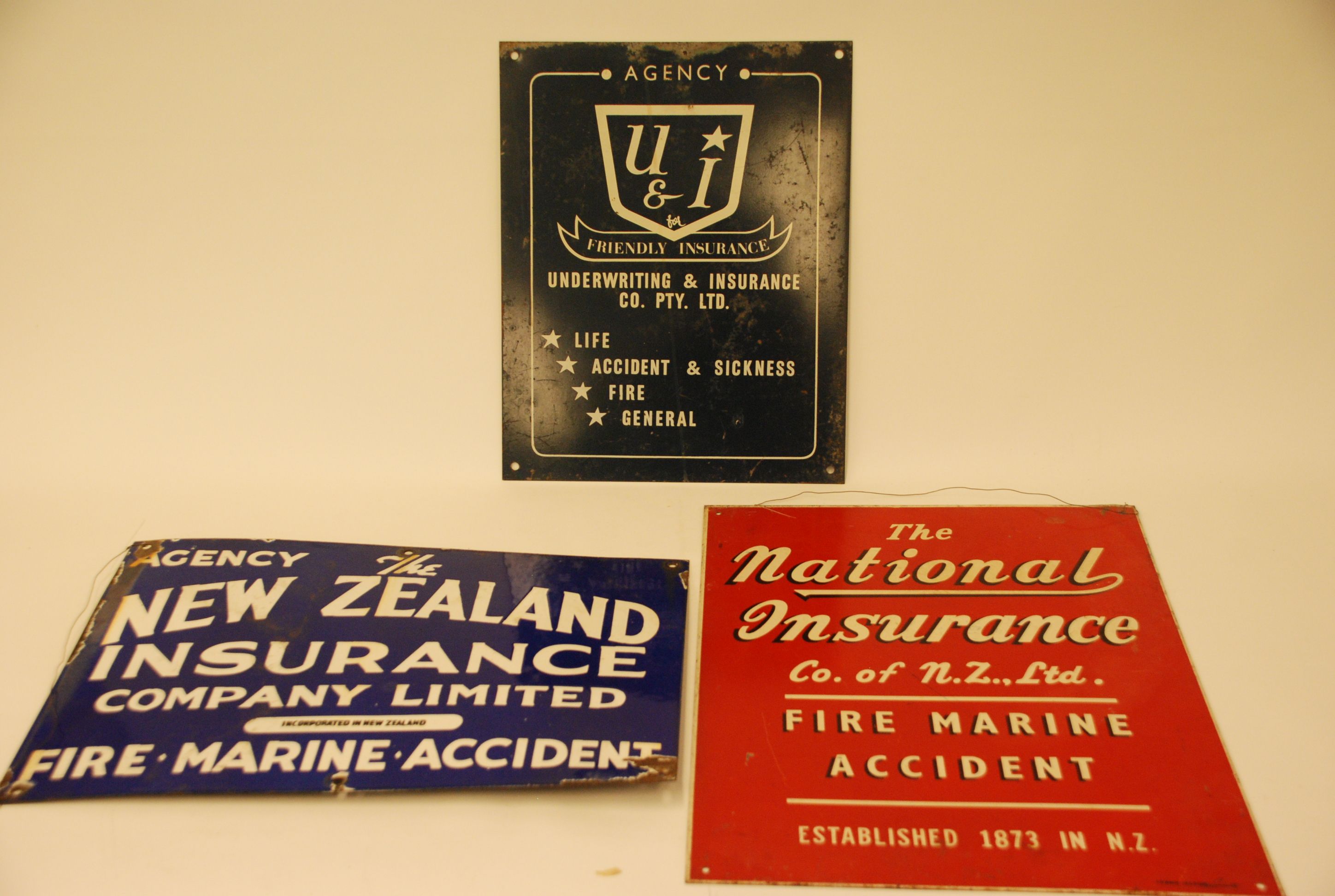 Bonhams Cars : A collection of enamel signs relating to insurance
