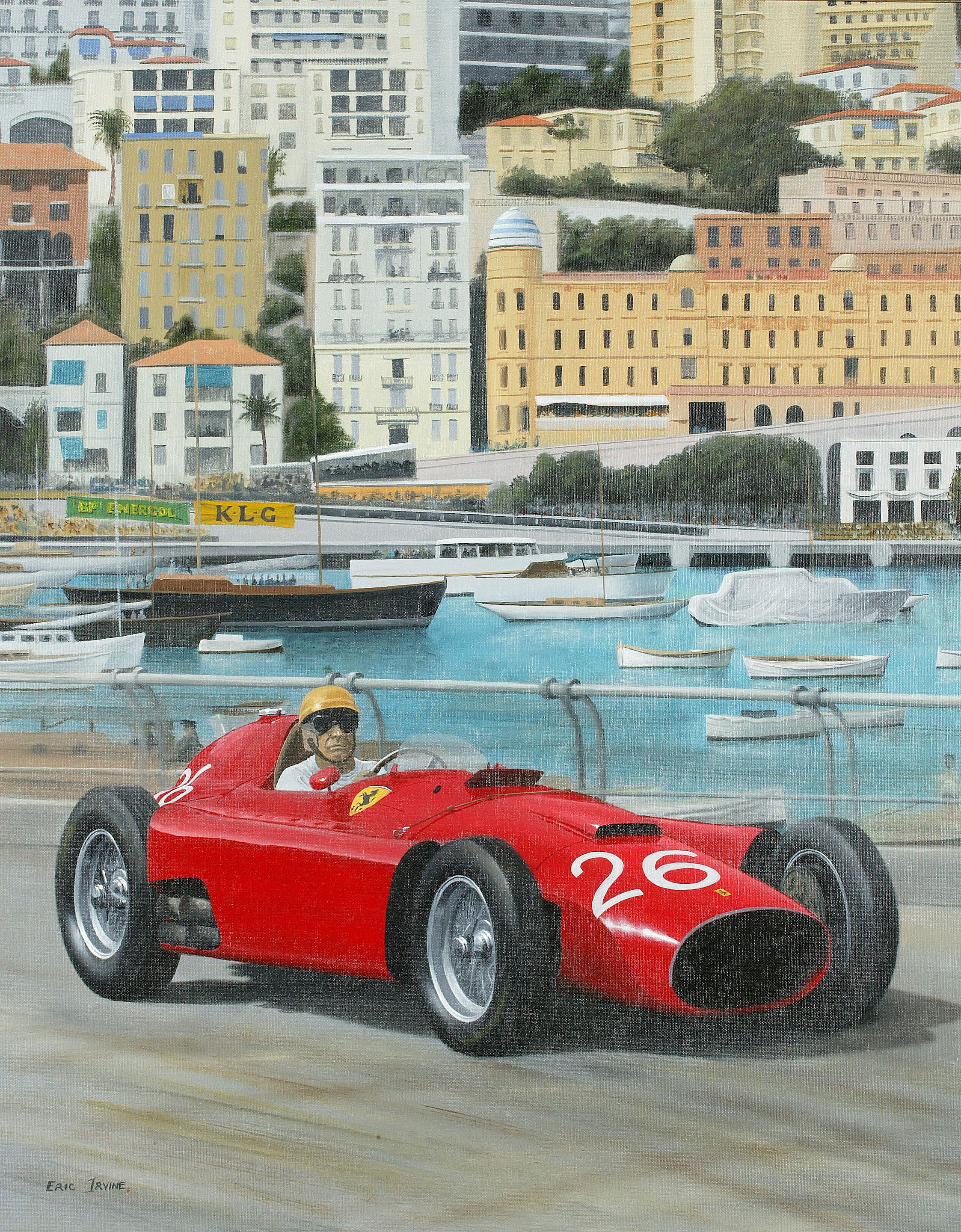 Bonhams Cars : An original Eric Ervine oil painting depicting a Lancia ...