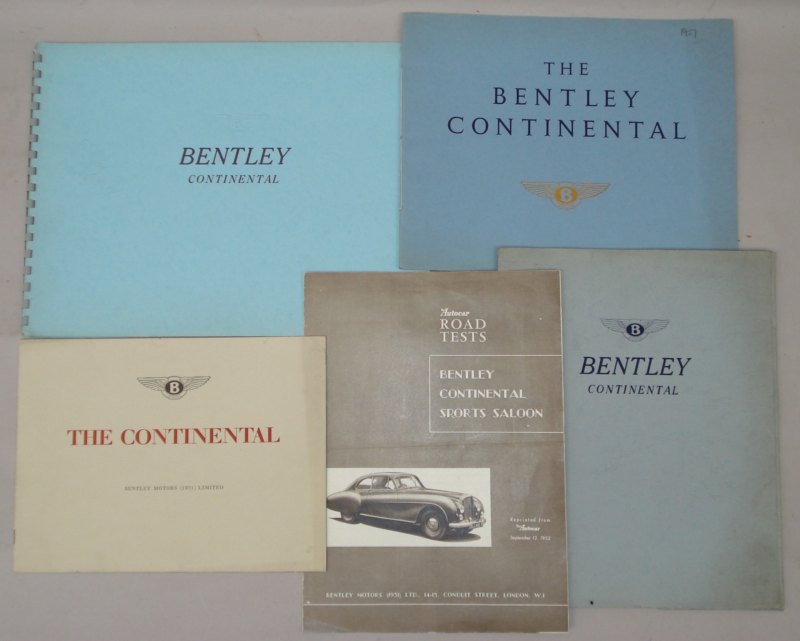 Bonhams Cars : A collection of Bentley R and S type Continental brochures,