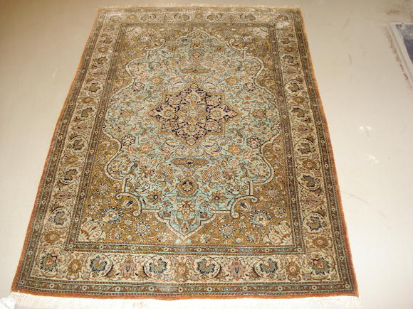 Bonhams : A Ghom silk rug, Central Persia, 164cm x 108cm