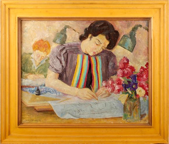 Bonhams : Mary Viola Paterson (British, 1899-1981) Woman drawing ...
