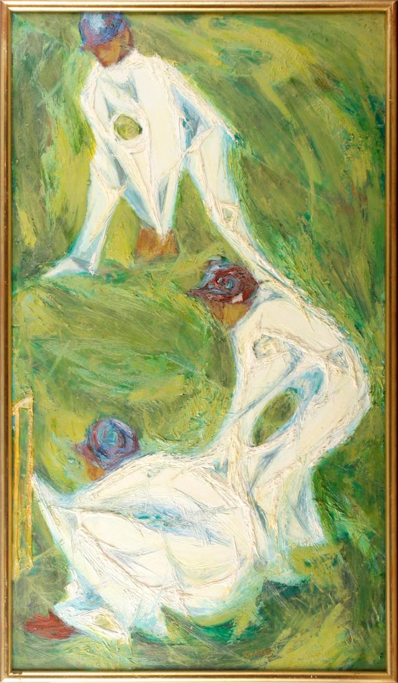 Bonhams : Roy Miller (British, born 1938) Behind the wicket
