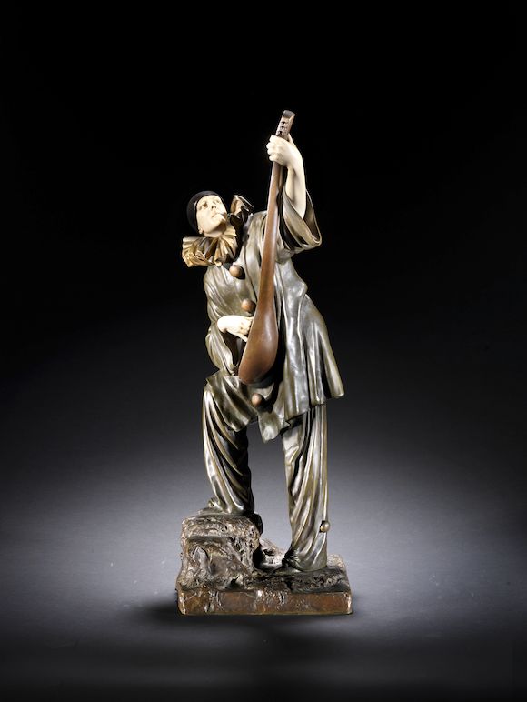 Bonhams : Demetre Chiparus 'Pierrot' a Patinated Bronze and Carved ...