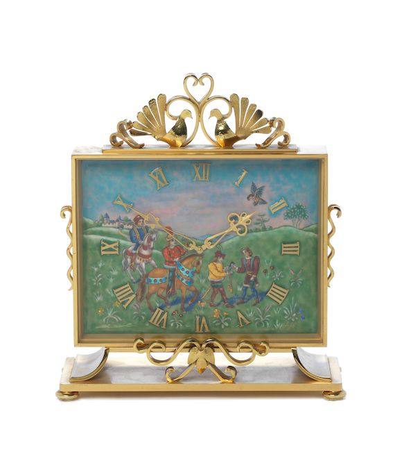 Bonhams : A good and rare 1960s gilt brass keyless striking mantel ...