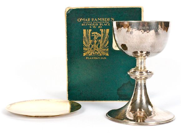 Bonhams : A silver chalice and paten by Omar Ramsden London, 1939,
