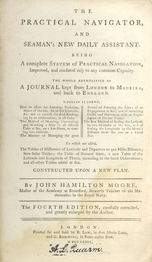 Bonhams : NAVIGATION MOORE (JOHN HAMILTON) The Practical Navigator and ...