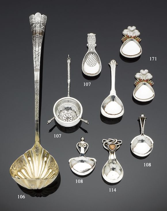 Bonhams : STUART DEVLN: Two boxed silver, silver-gilt and enamelled ...