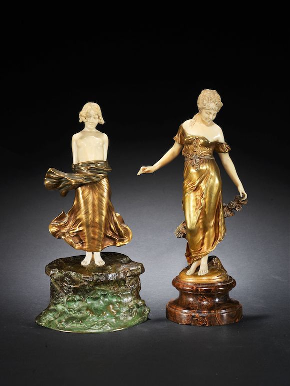 Bonhams : Auguste Moreau A Gilt-Bronze and Carved Ivory Study of a ...