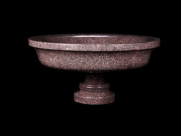 Bonhams : A pair of large 20th century porphyry tazzas