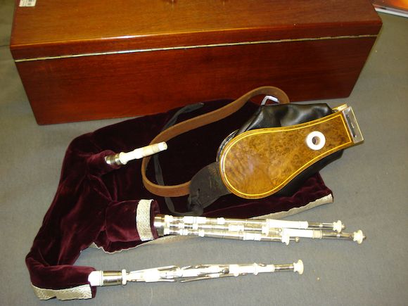 Bonhams : A set of Silver and Ivory Northumberland Small Pipes (2)