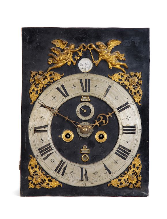 Bonhams : An 18th century Dutch longcase clock movement, with moonphase ...