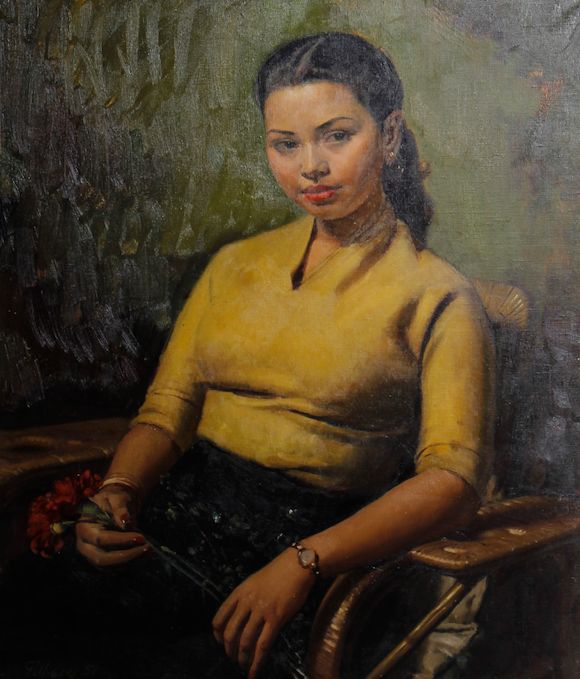 Bonhams : Michael Gilbery (British, 1913-2000) Portrait of a young ...