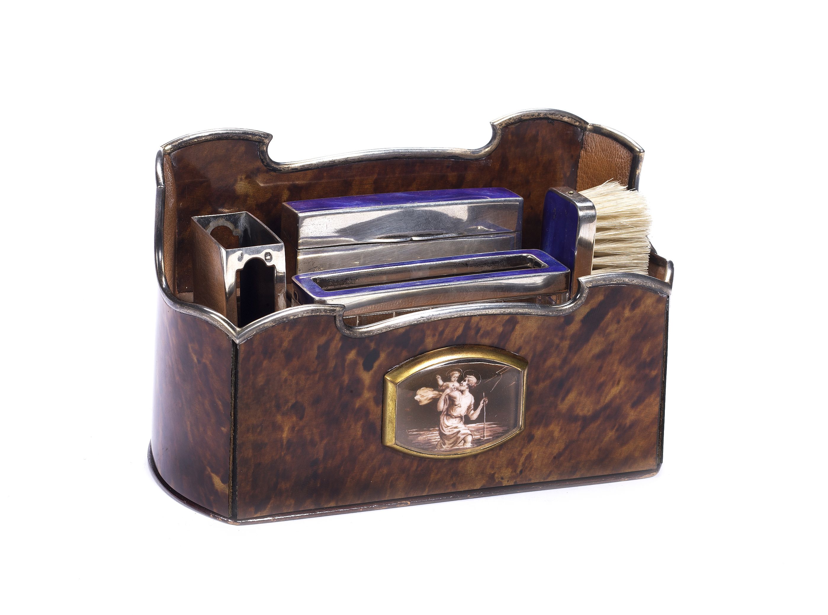Bonhams Cars : An Edwardian silver and enamel interior-mounting ...