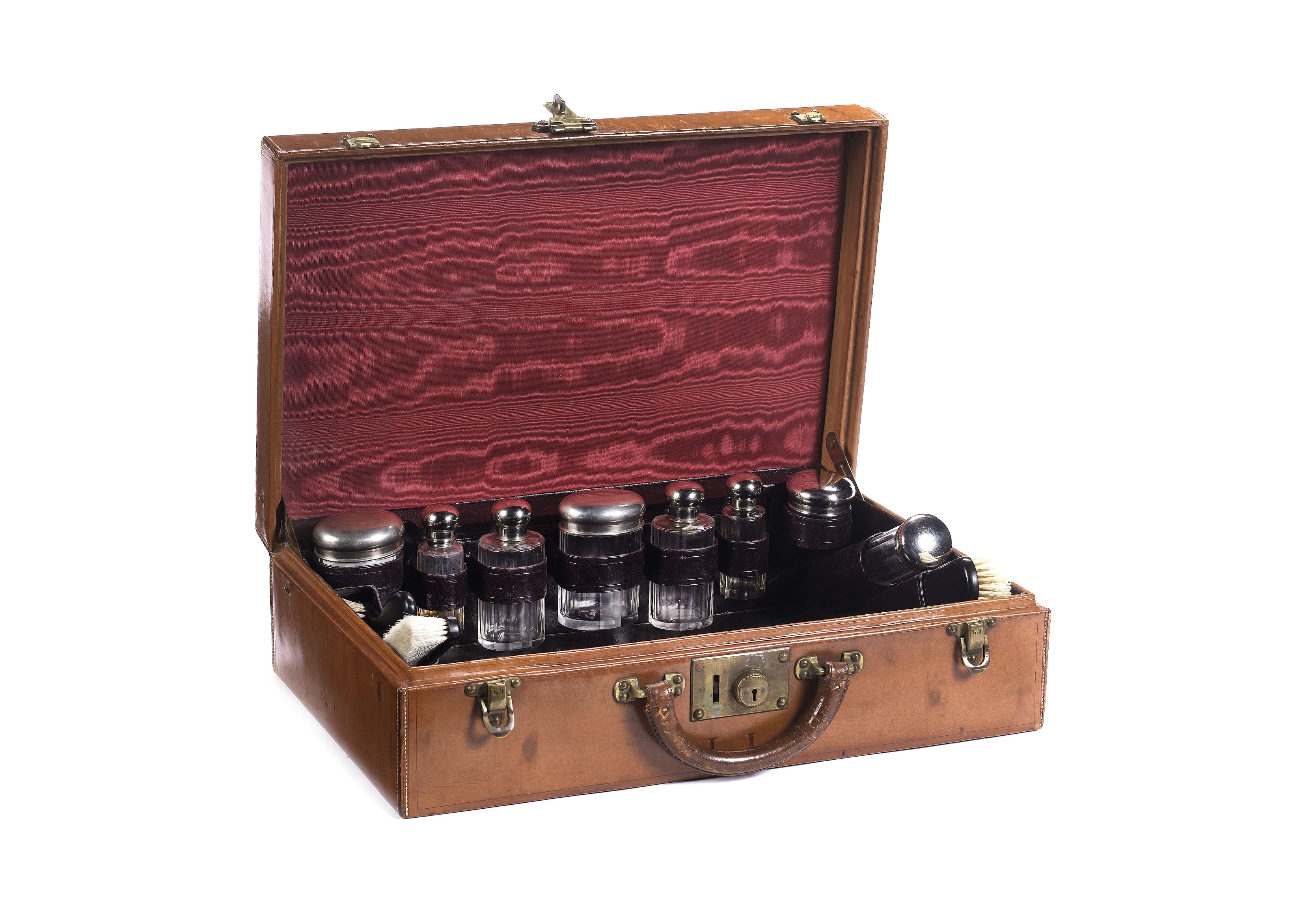 Bonhams Cars : A fine and rare leather-cased vanity set, by Louis ...
