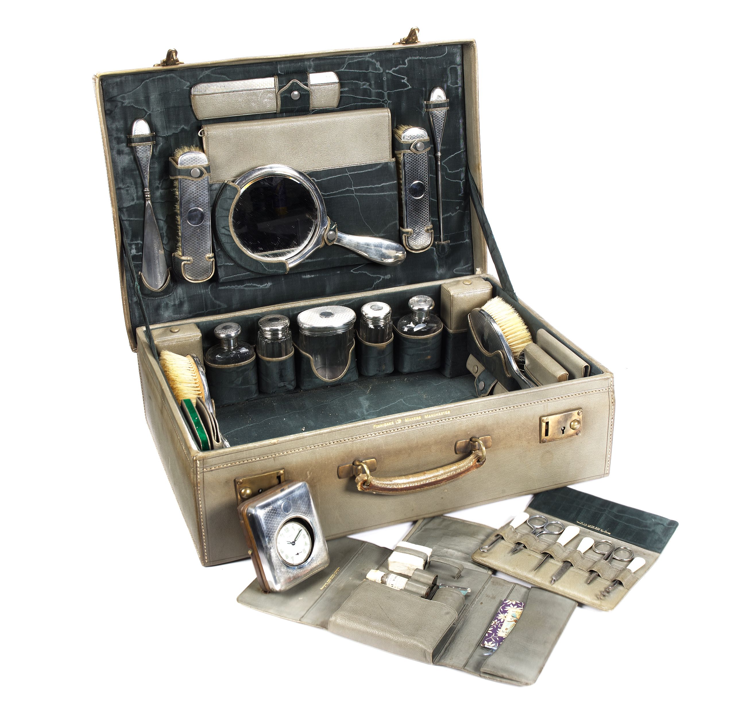 Bonhams Cars : A leather-cased vanity set, by Finnigans, 1919,