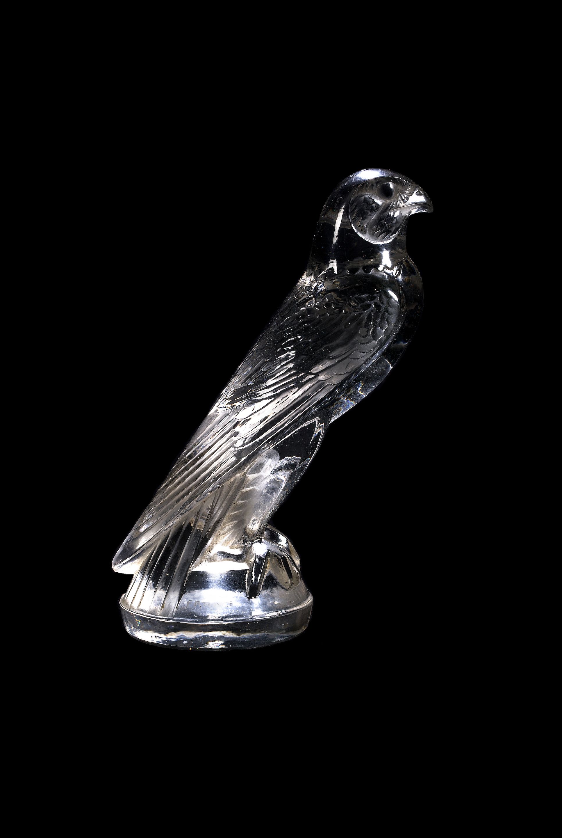 Bonhams Cars : A 'Faucon' mascot in clear glass, by Rene Lalique ...