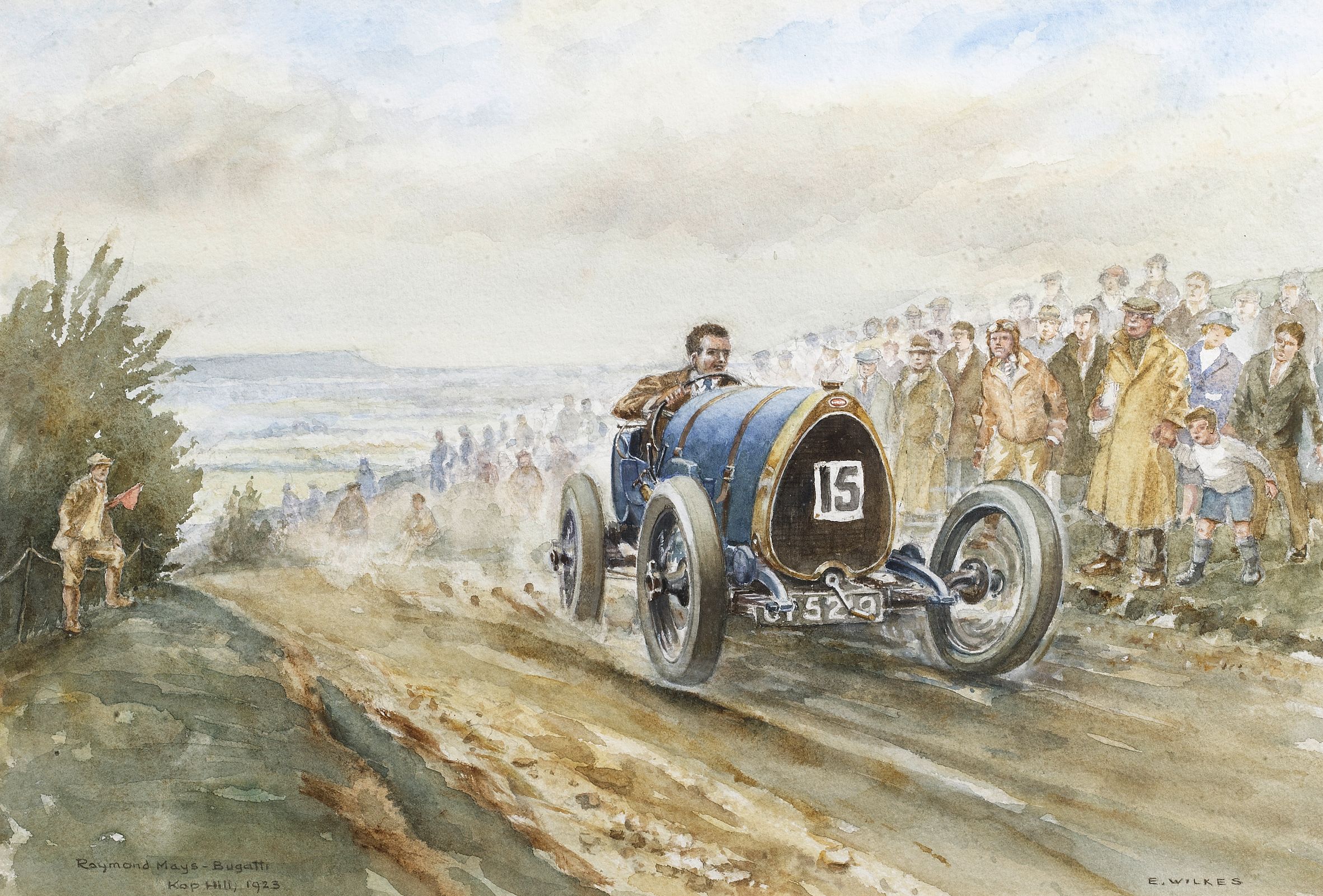 Bonhams Cars : Edward Wilkes (1914-), 'Raymond Mays - Bugatti Kop Hill ...