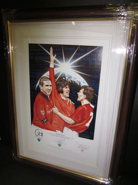 Bonhams : 'Seventh Heaven' Manchester United hand signed print
