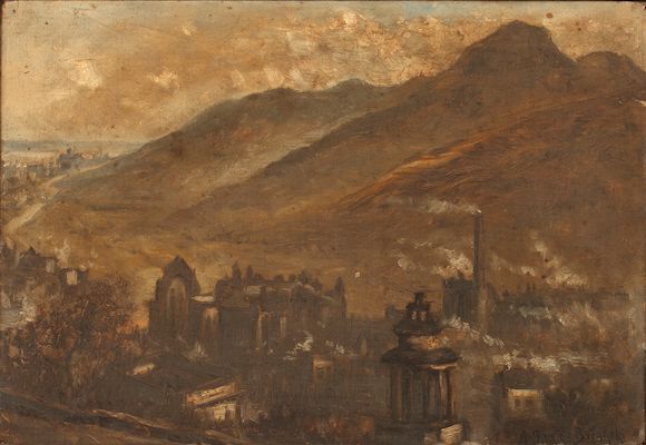 Bonhams : Arthur de Breanski (British) Alfred's Seat from Calton Hill ...