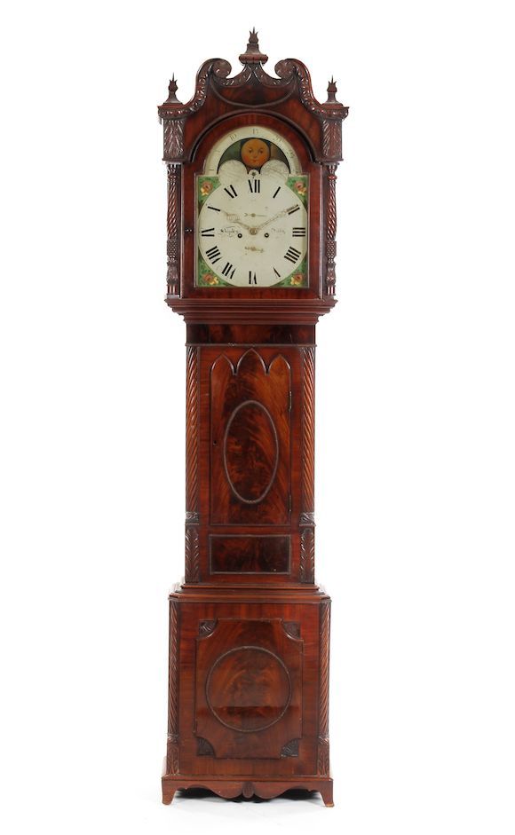 Bonhams : A William IV mahogany-case 8-day painted dial longcase clock ...