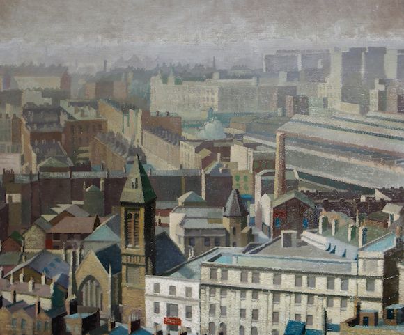 Bonhams : Harold Workman (British, 1897-1975) View over rooftops, Victoria