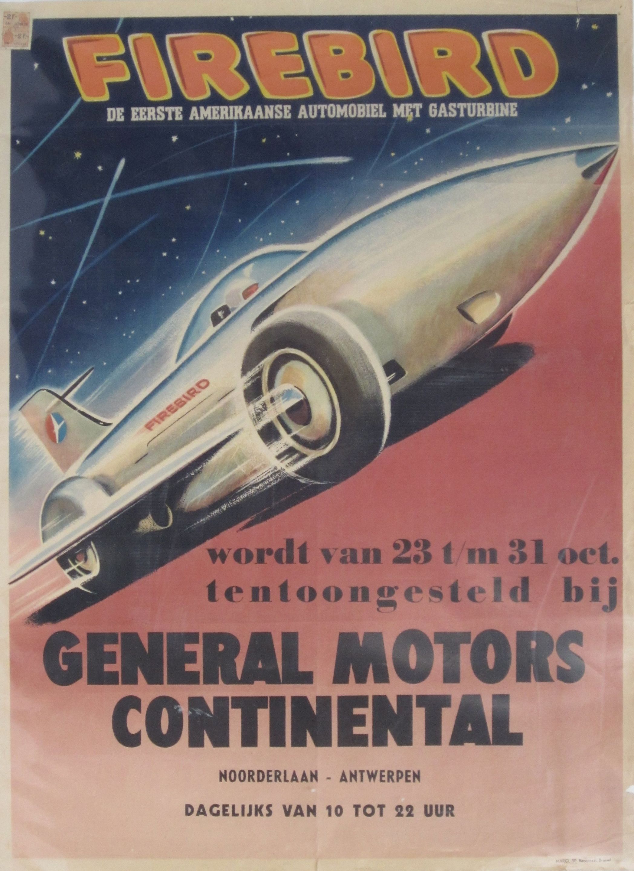 Bonhams Cars : An American Automobile GM Firebird poster, 1954,