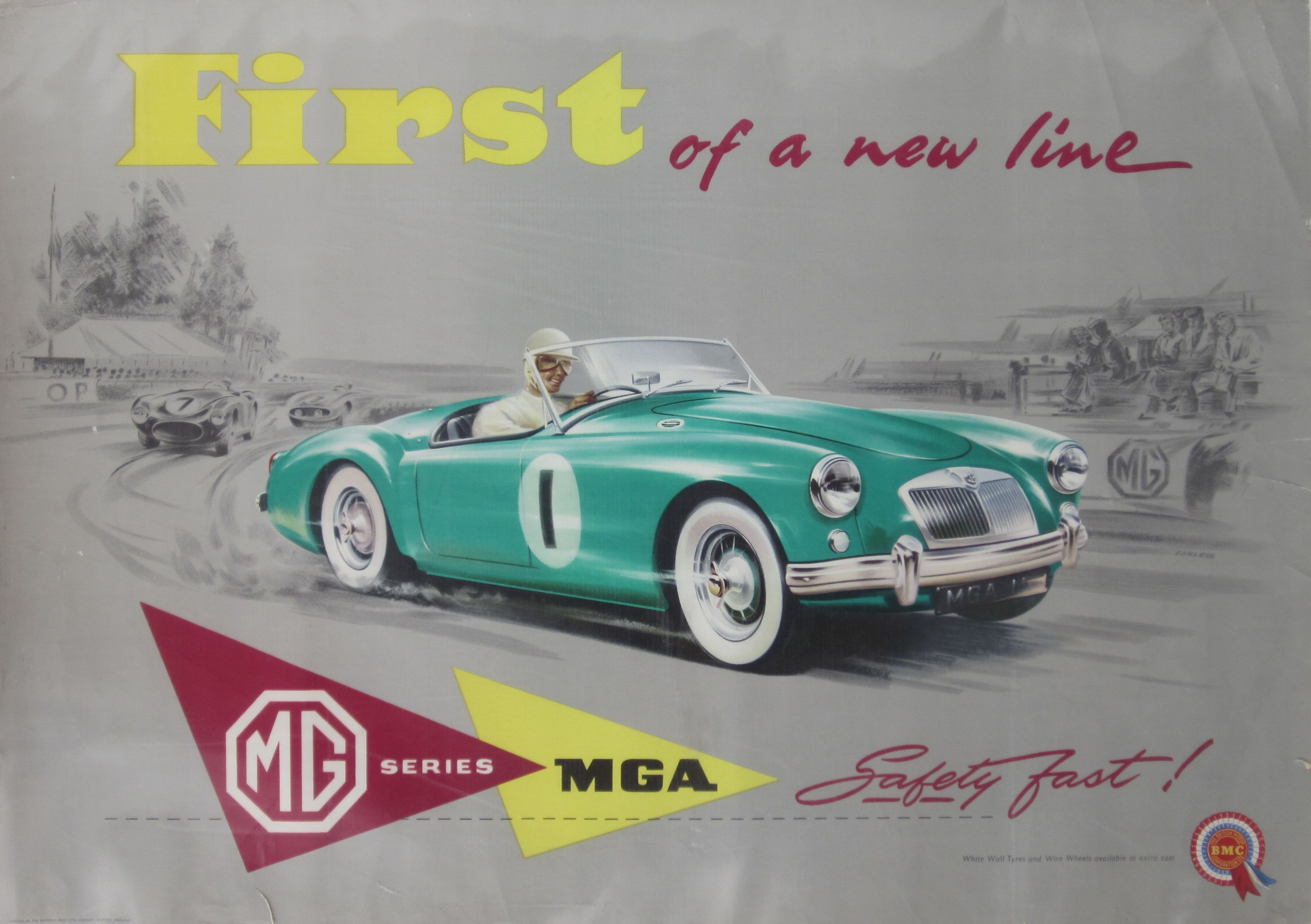 Bonhams Cars : An MG TC factory showroom poster,