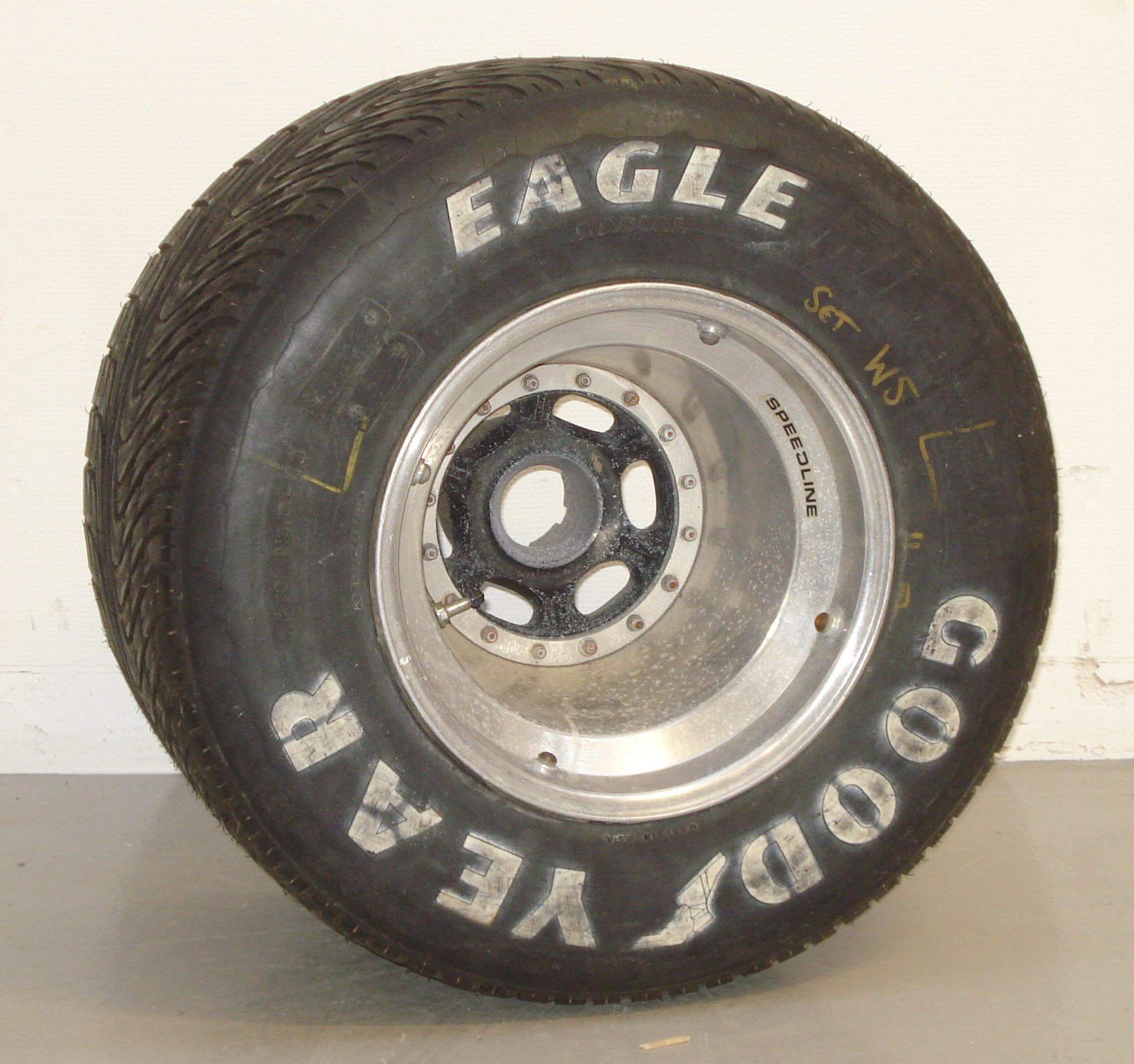 Bonhams Cars : A 1976 Ronnie Peterson F1 Speedline rear wheel with tyre,