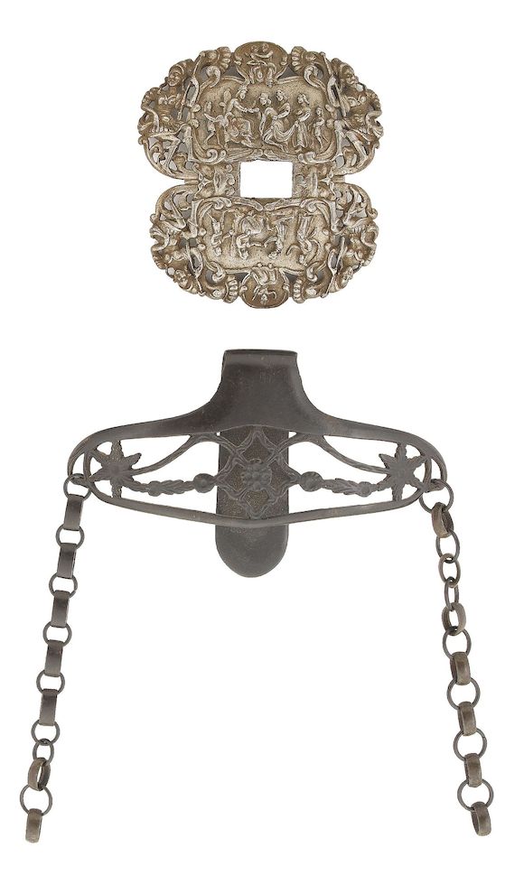 Bonhams : A Fine Dutch Chiselled Iron Small-Sword Shell-Guard, Three ...