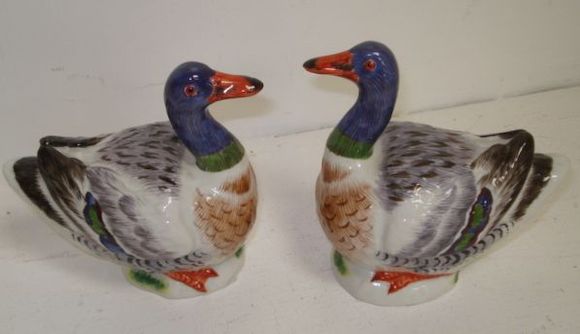 Bonhams : A pair of Meissen porcelain figures of ducks, 20th Century ...