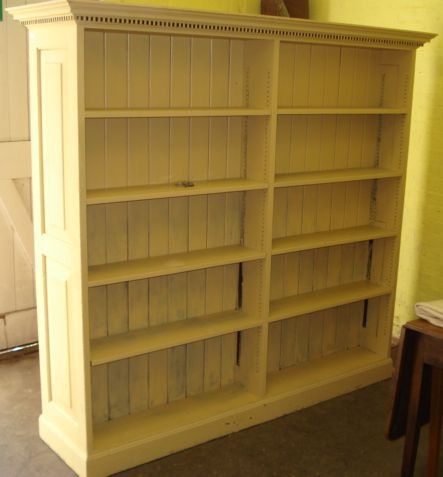 Bonhams : An Edwardian oak double sided library bookcase, later painted ...