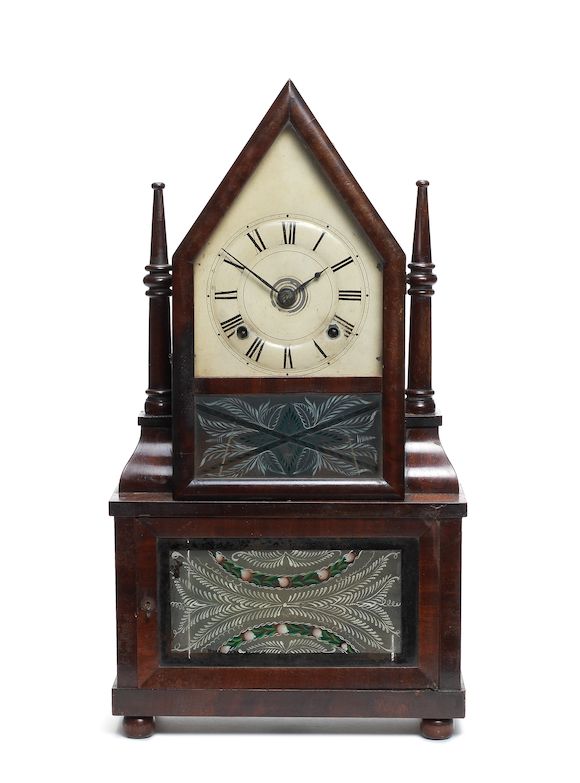 Bonhams : A rare 19th century American 30-hour wagon spring shelf clock ...