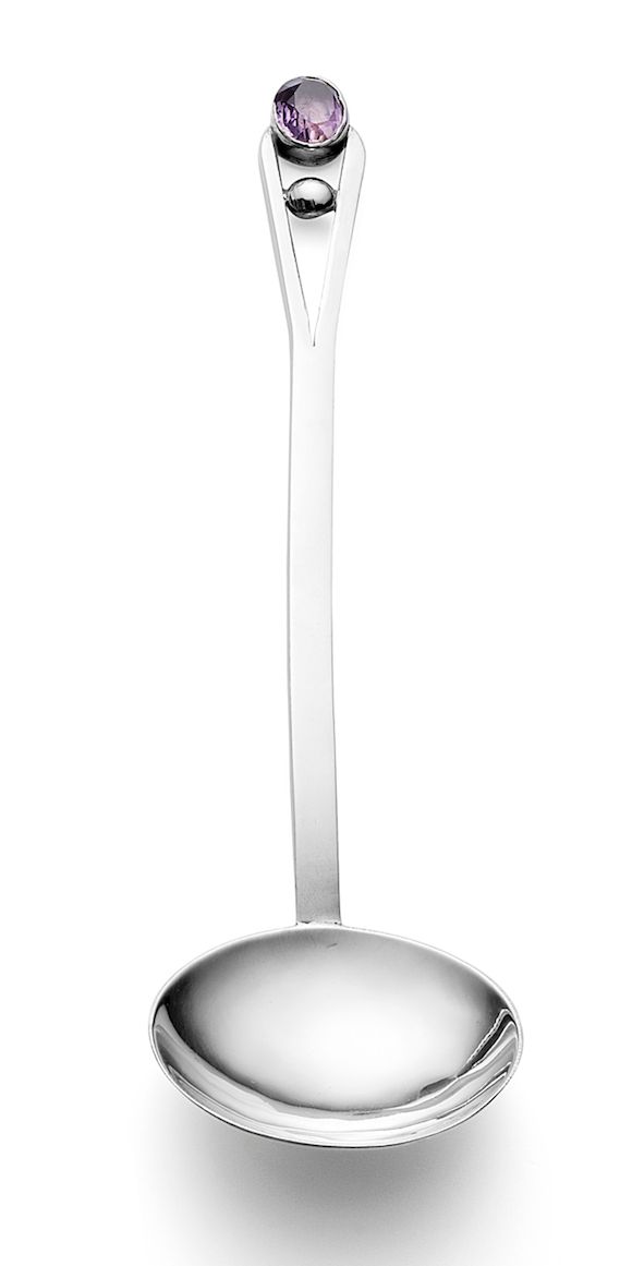 Bonhams : A matching pair of gem set spoons By A.E Bonner, London 1913